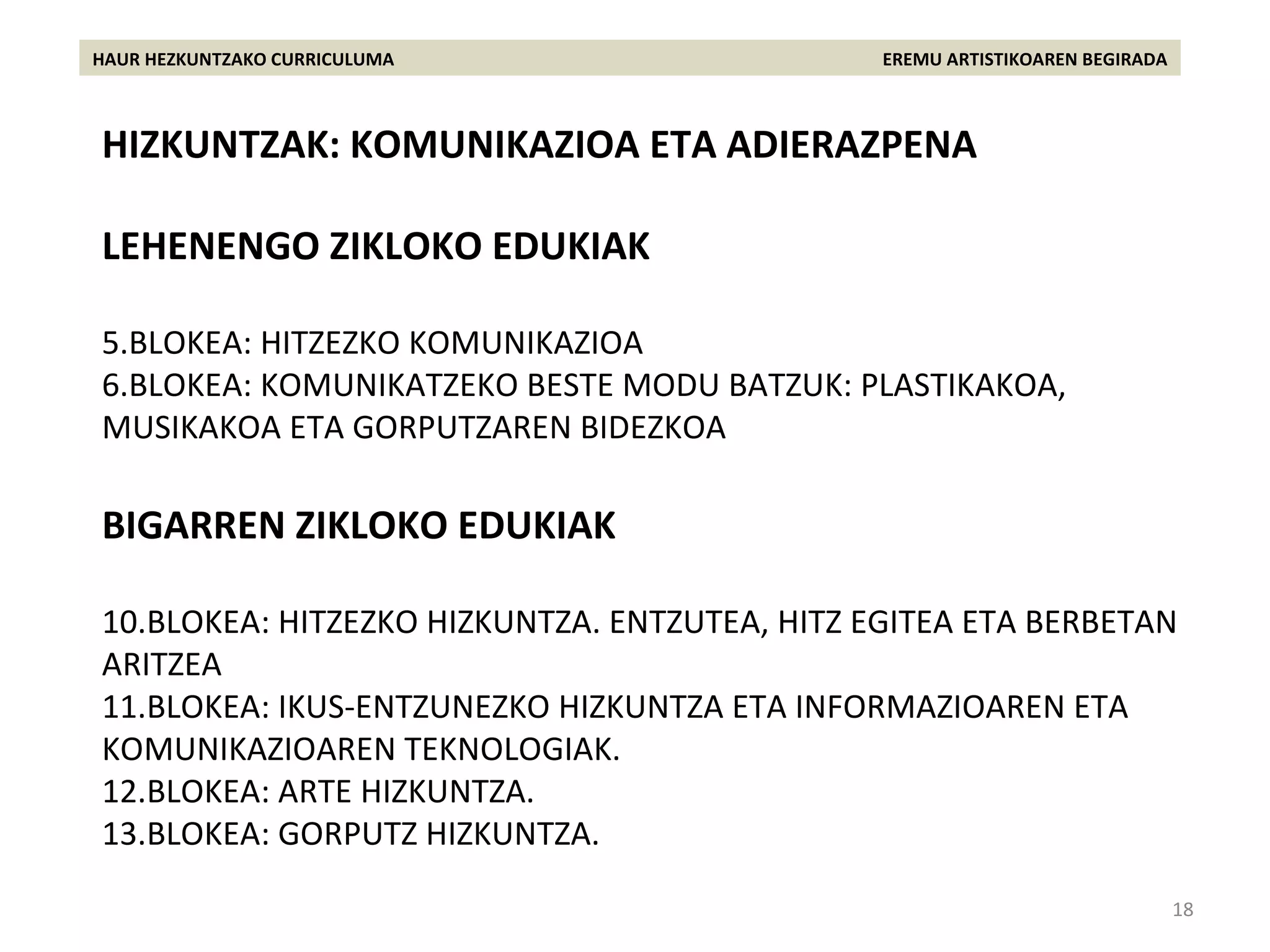 Haur hezkuntzako curriculuma (2) | PPT