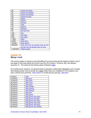 Basic Hausa Language Course | PDF