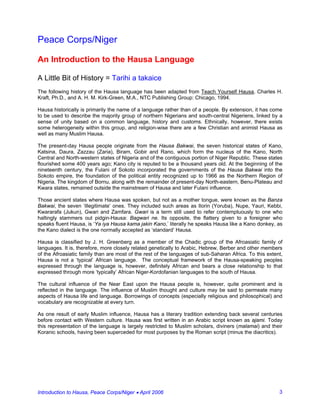 Basic Hausa Language Course | PDF
