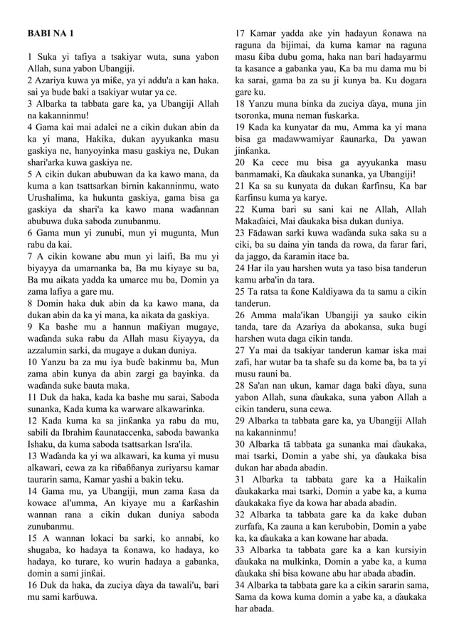 Hausa - Prayer of Azariah.pdf