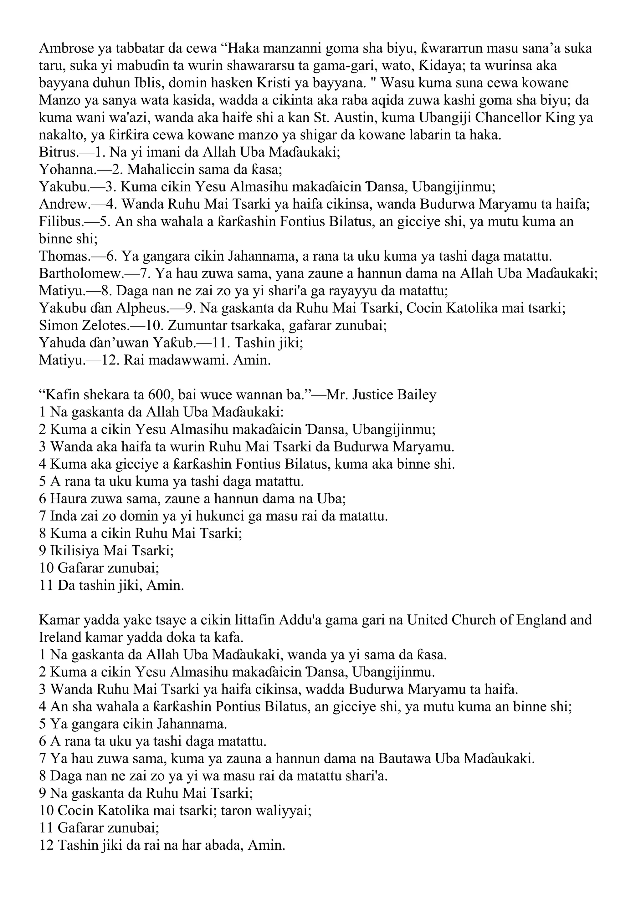 Hausa - The Apostles' Creed.pdf