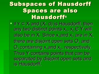 Hausdorff and Non-Hausdorff Spaces | PPT