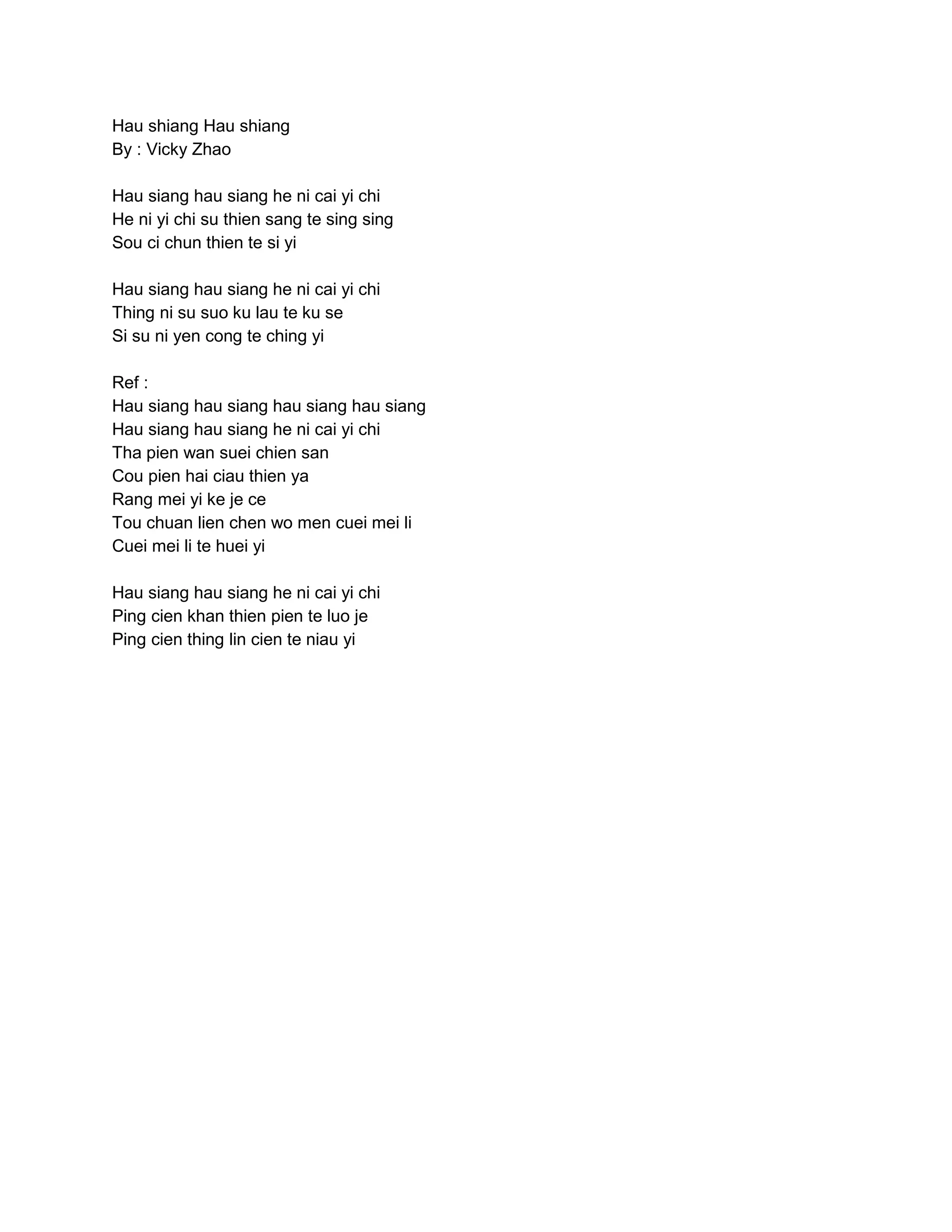 Hau shiang hau shiang | DOCX