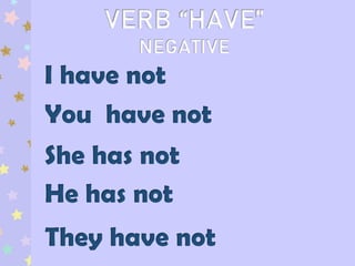Verb "Have" | PDF