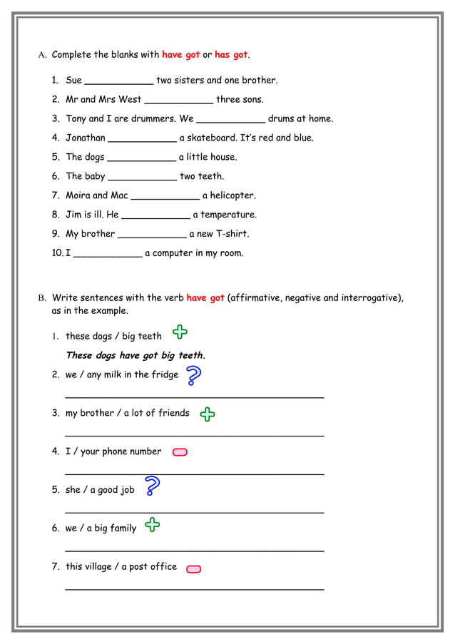 Have got-grammar-exercises | PDF