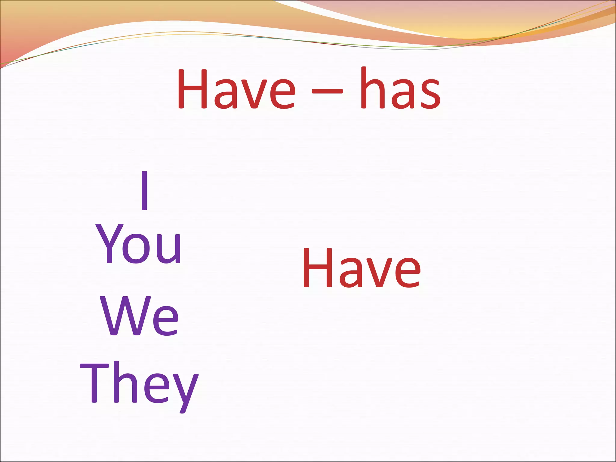 Have has exercises | PPT