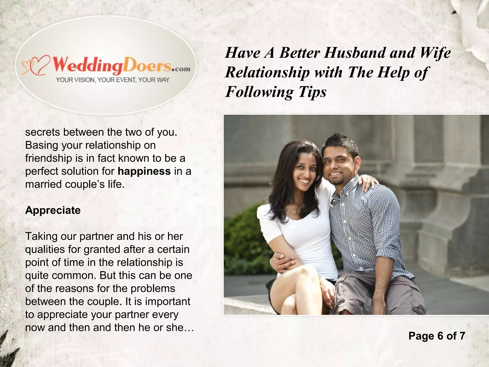 Have a better husband and wife relationship with the help of following ...
