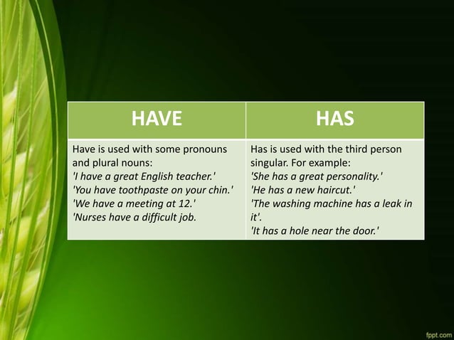 Have and has | PPT