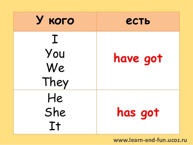 глагол Have has got