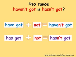 глагол Have has got | PPTX