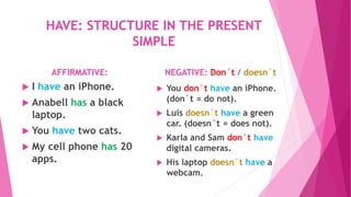 Have & has present simple | PPTX