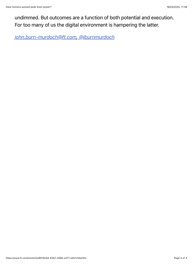 Have humans passed their peak brain power | PDF