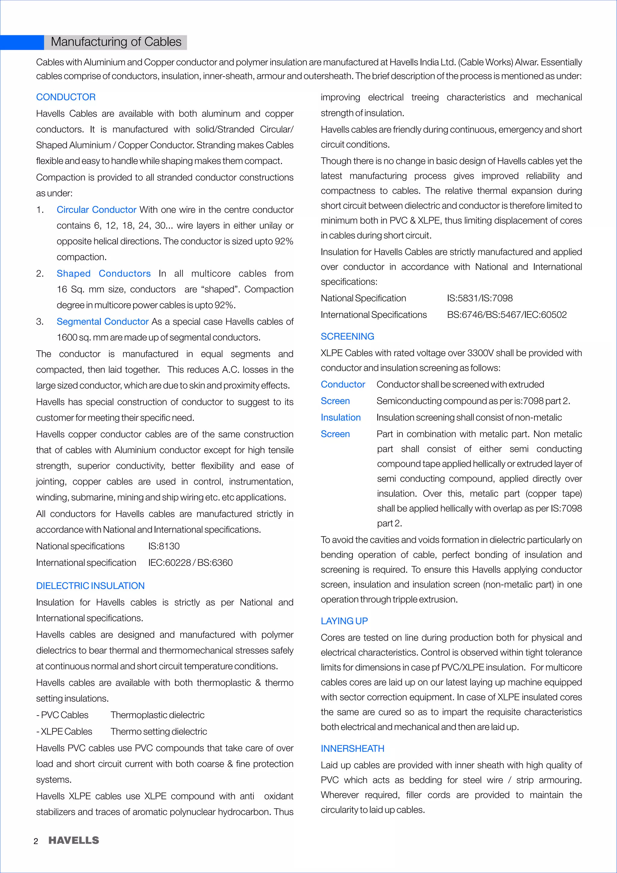 Havells power cable catalogue | PDF