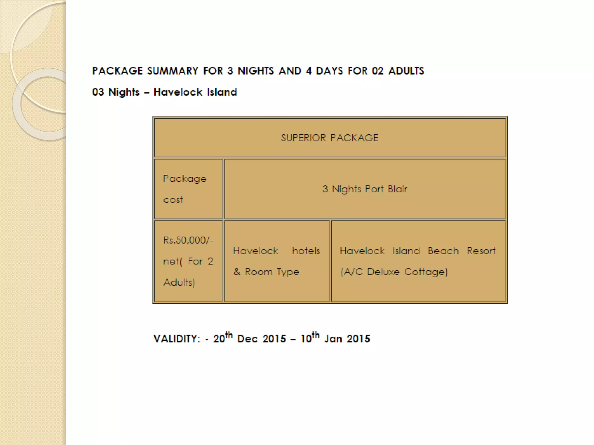 Andaman Island Tour Package | PPTX