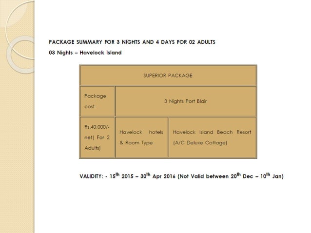 Andaman Island Tour Package | PPTX