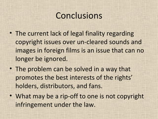 Copyright Infringement in Foreign Films | PPT