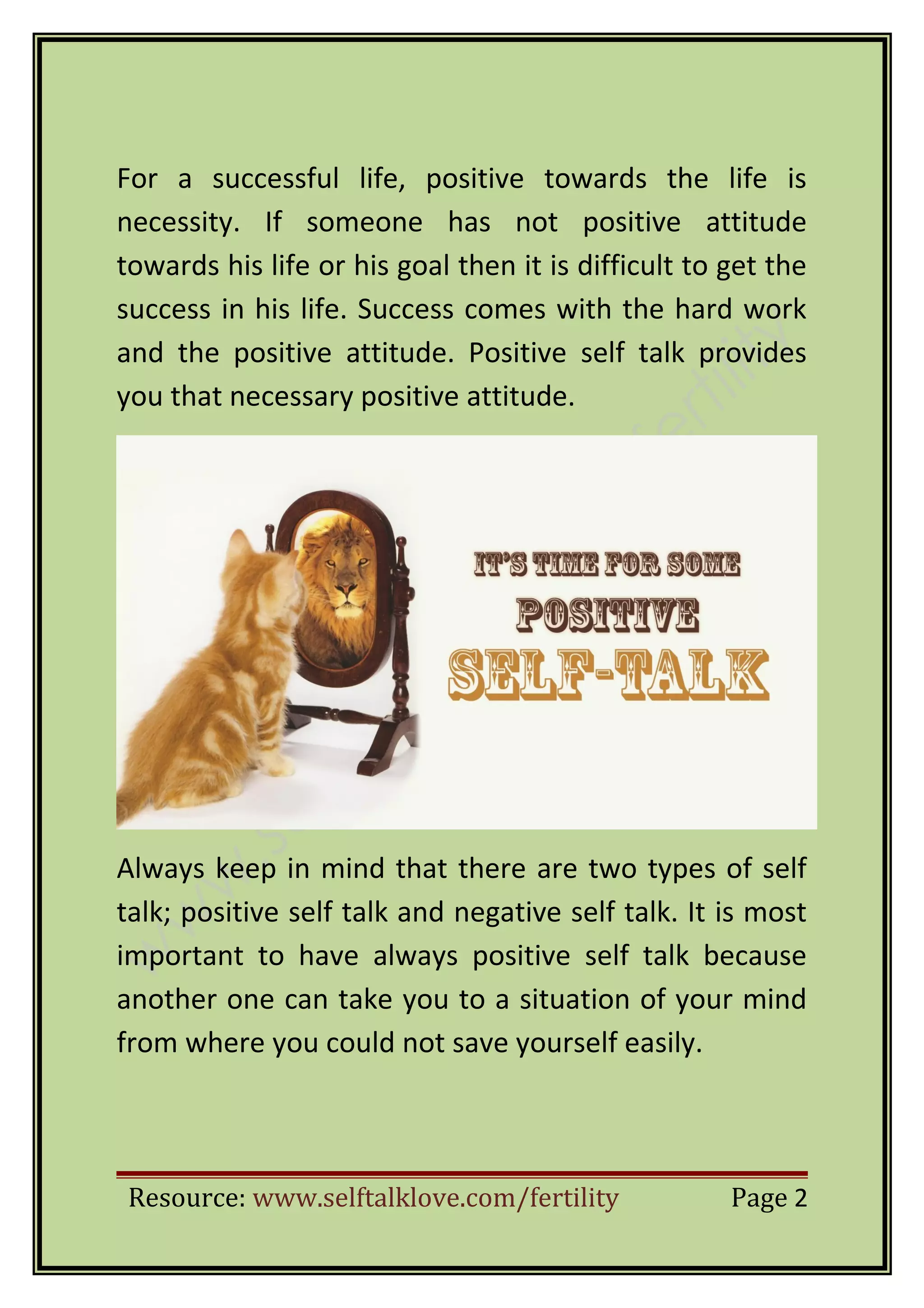 Have positive self talk and get positive attitude | PDF