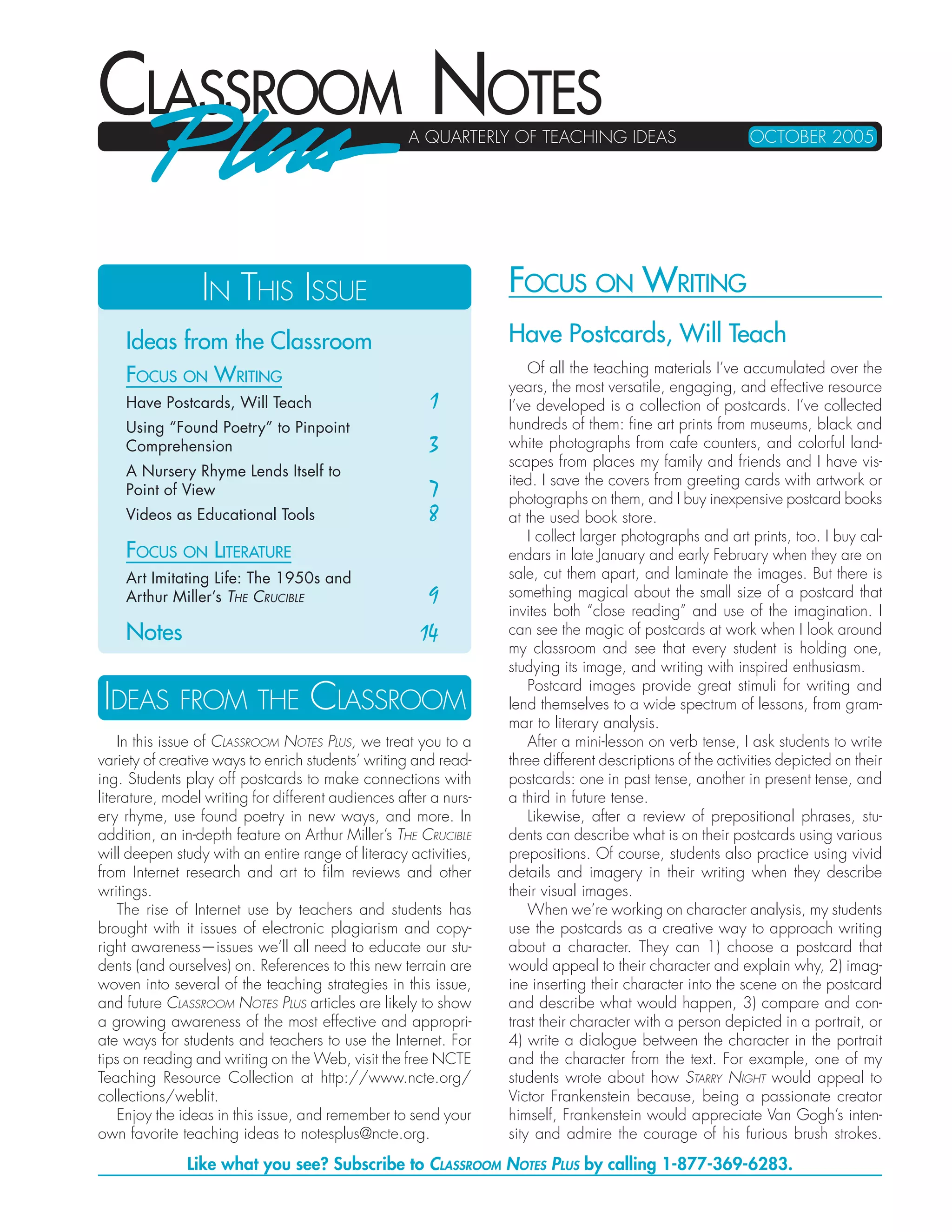 Have Postcards Will Teach | PDF