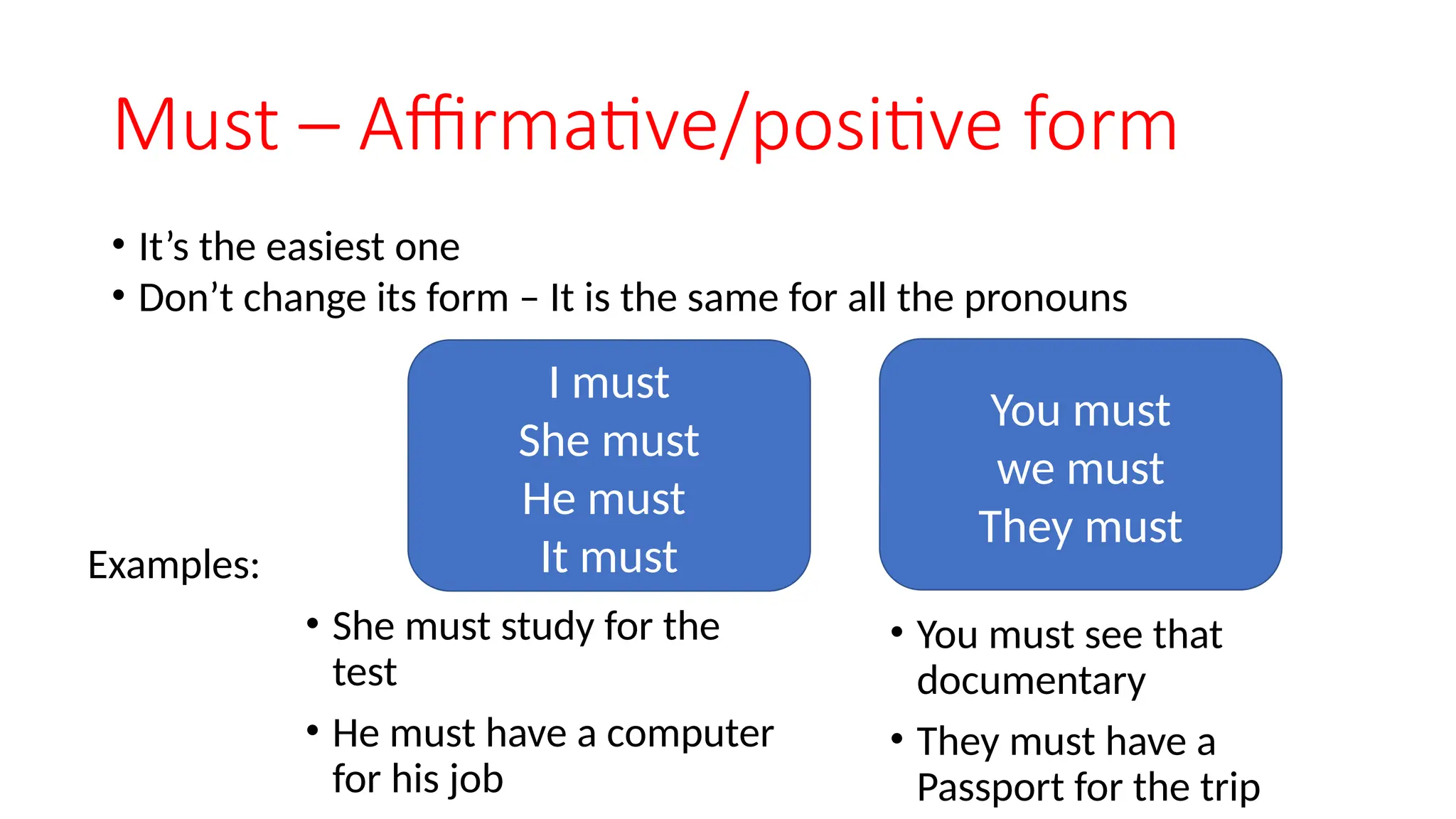 modals Have to - must topic for sixth grade | PPTX