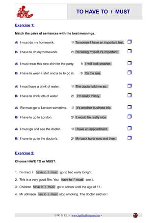 Have to and must | PDF