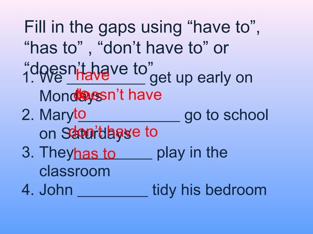 Have to + infinitive (unit 7) | PPT