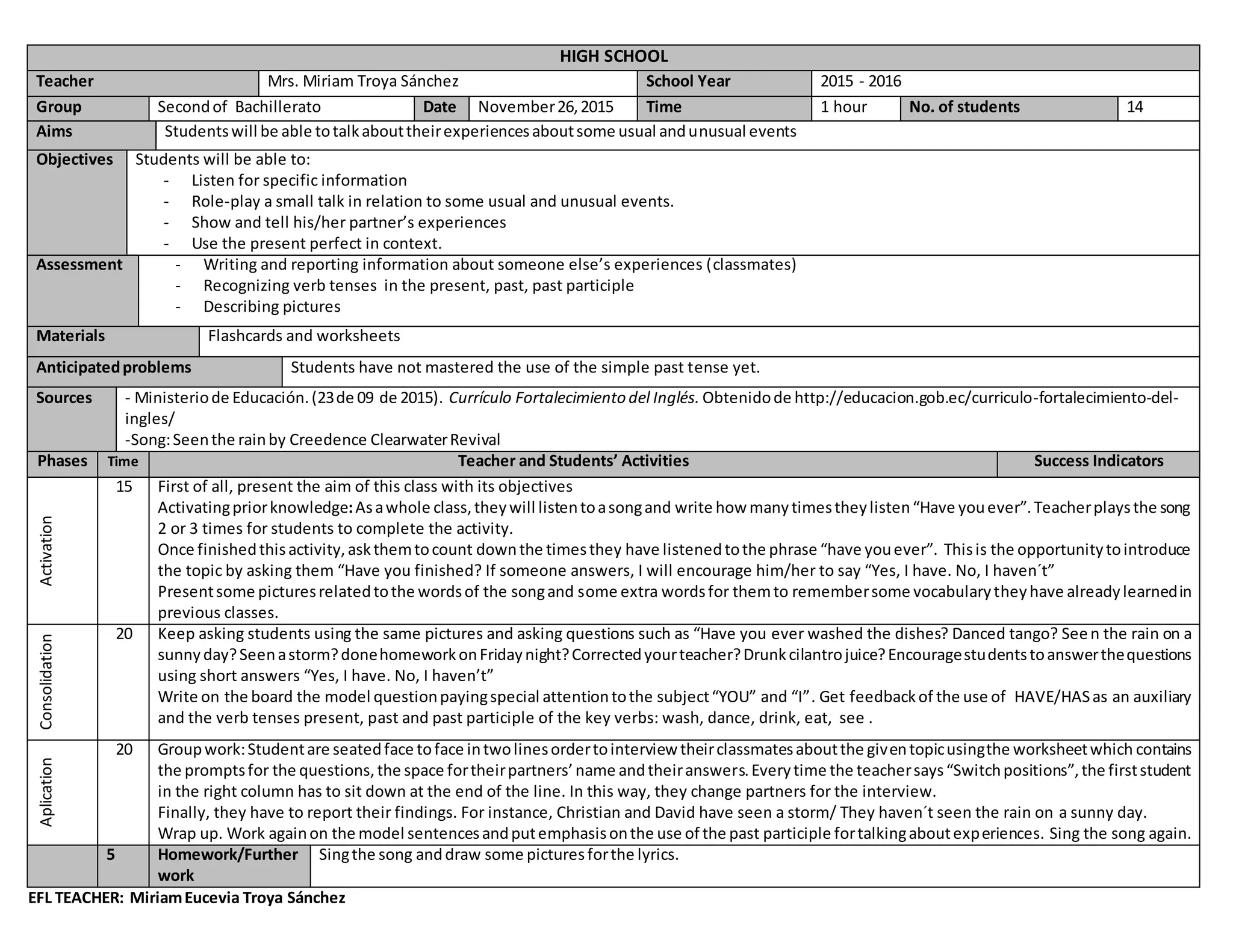 Have you ever lesson plan | DOCX