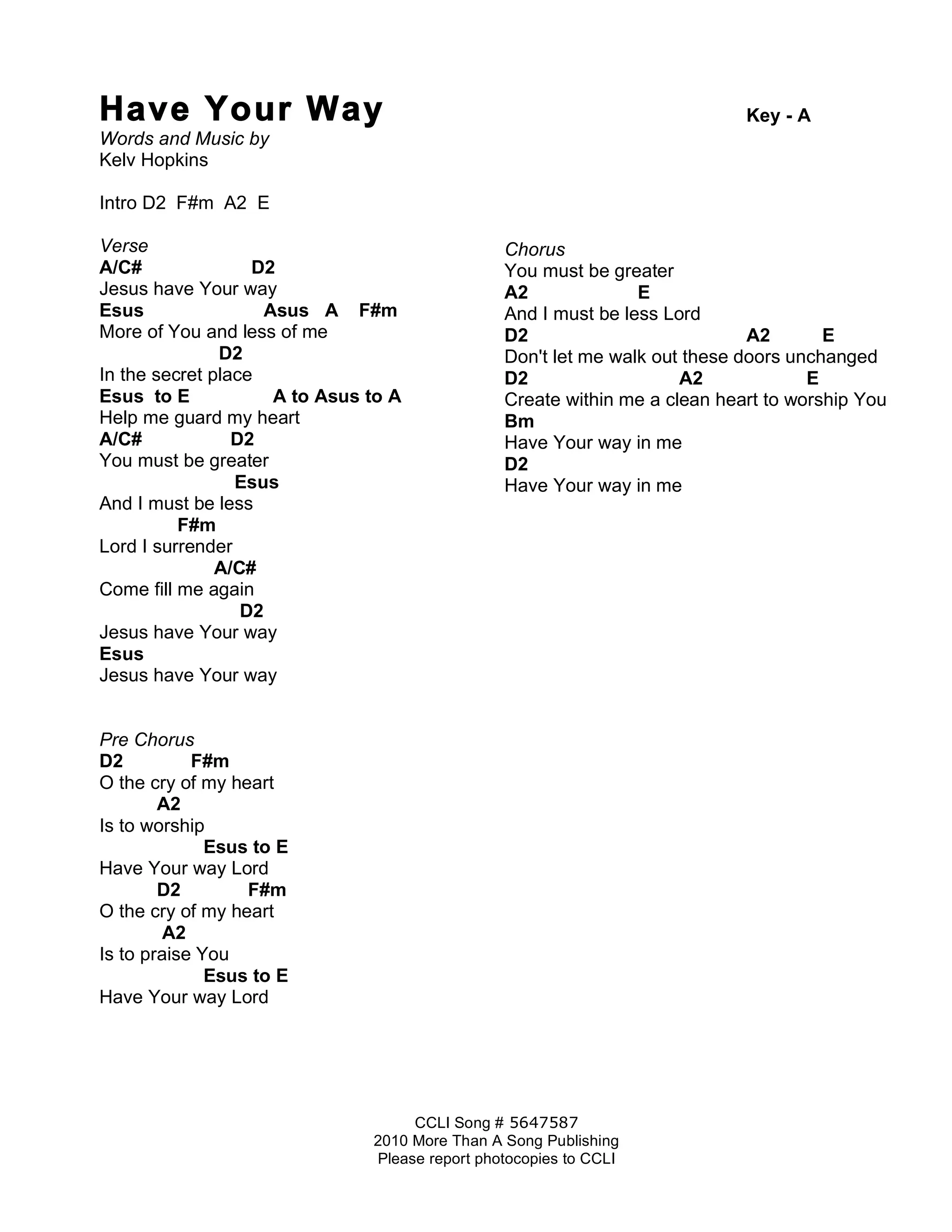 Have your way chords | PDF