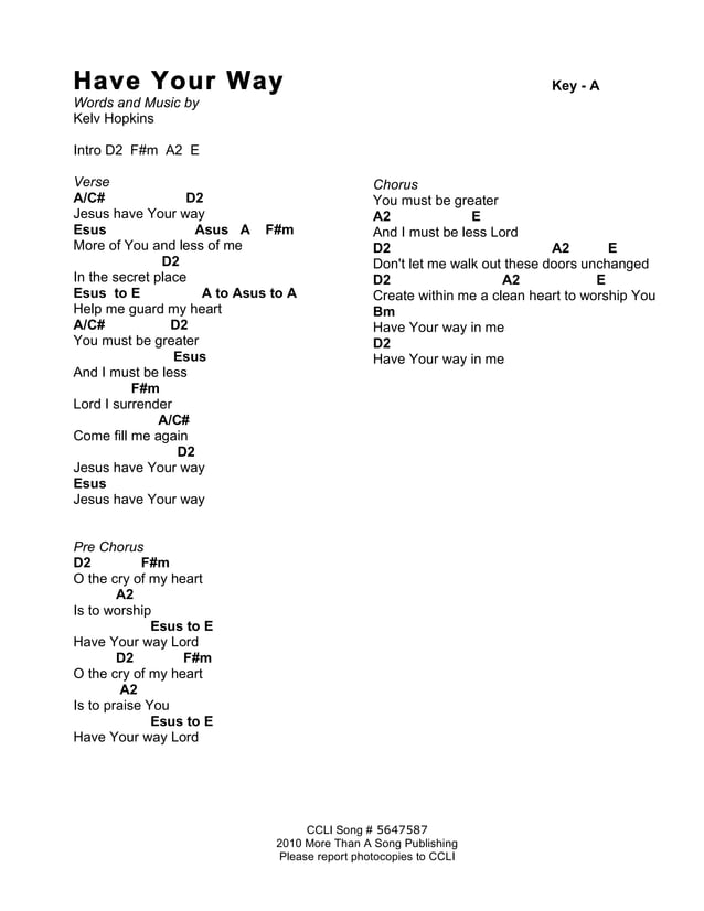 Have your way chords | PDF