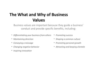 Having A Code: Defining Your Business' Core Values | PDF