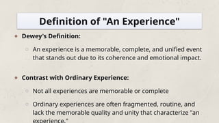 HAVING AN EXPERIENCE.pptx report in master | PPTX | Modern Art | Fine Art