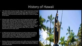 Hawaii | PPTX | North America Travel | Travel Locations