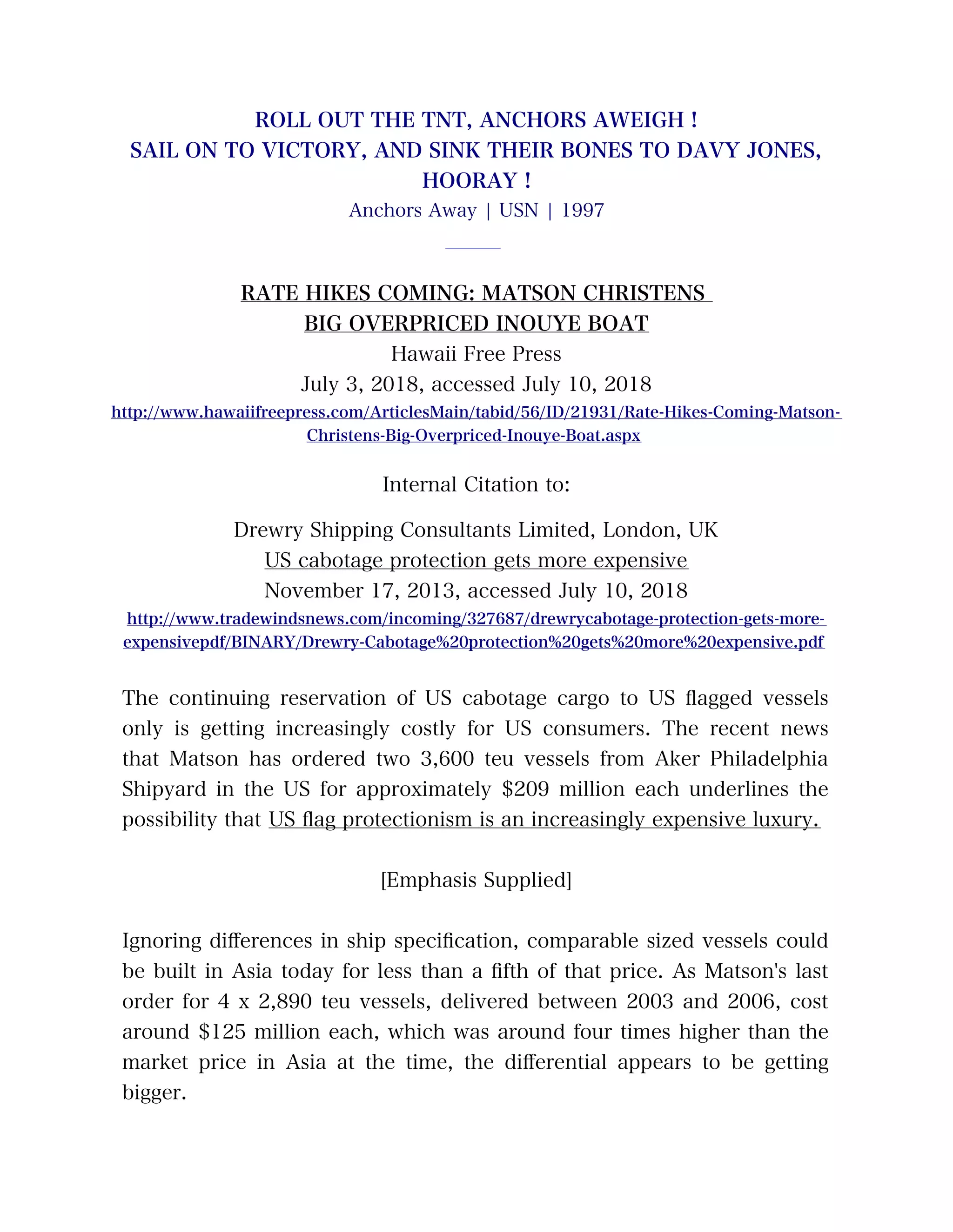 Hawaii - The Jones Act - North American Emission Control Area (ECA ...