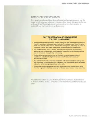 Hawai‘i Low Land Mesic Forest Restoration Manual (May 2015) | PDF
