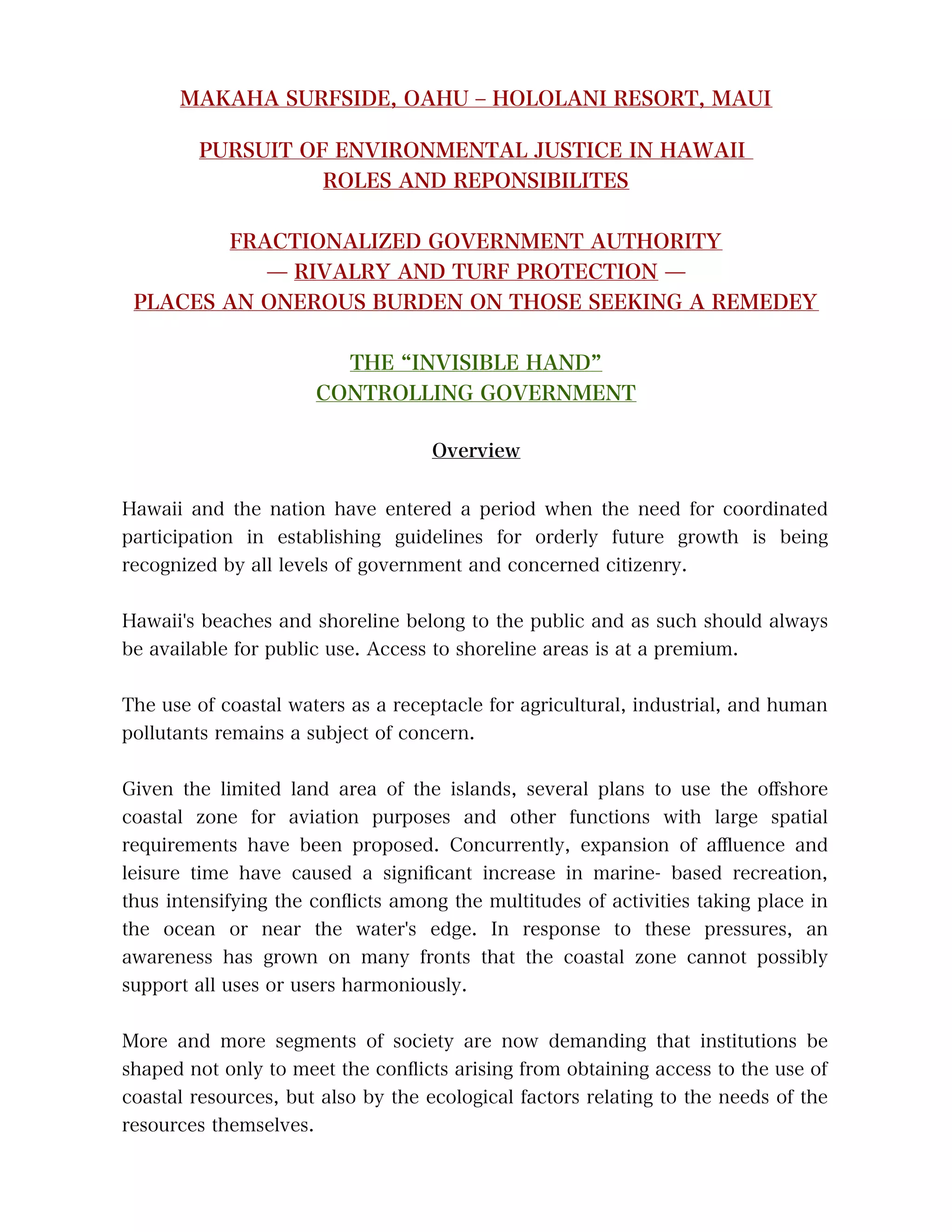 Hawaii Shoreline and Beach Erosion - Vexatious Government Process ...