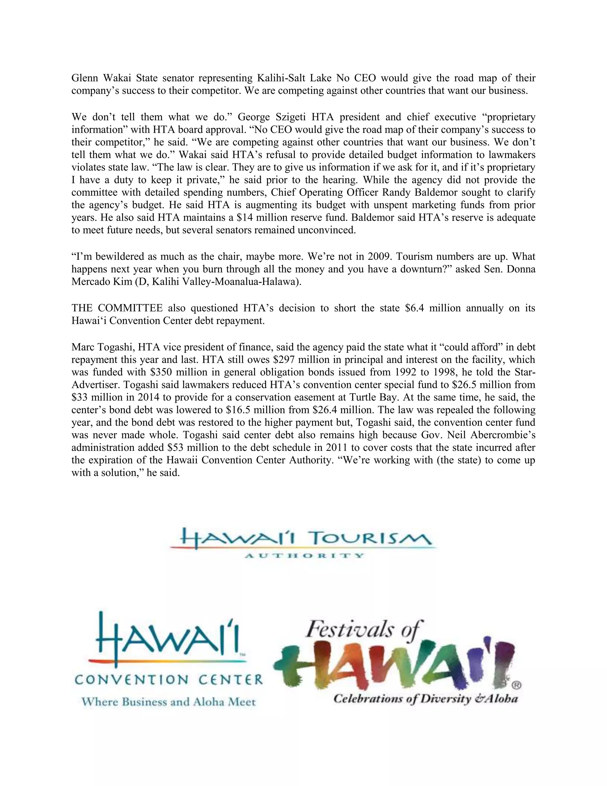 Hawaii Tourism Authority [HTA] - The Revolution Begins | PDF