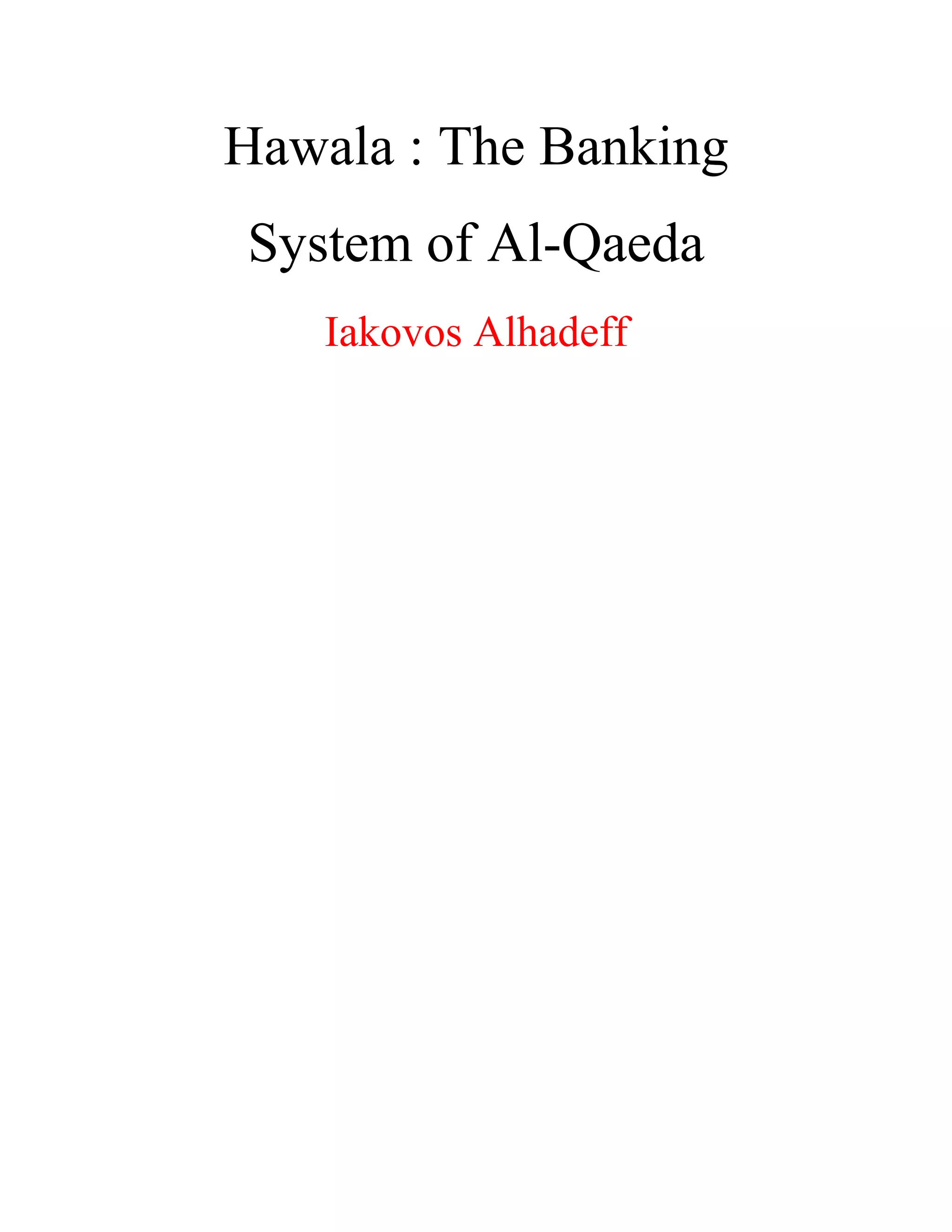 Hawala : The Banking System of Al-Qaeda | DOC