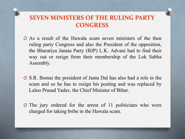 Hawala Scandal | PPTX | Crime & Harmful Acts to Individuals, Society ...