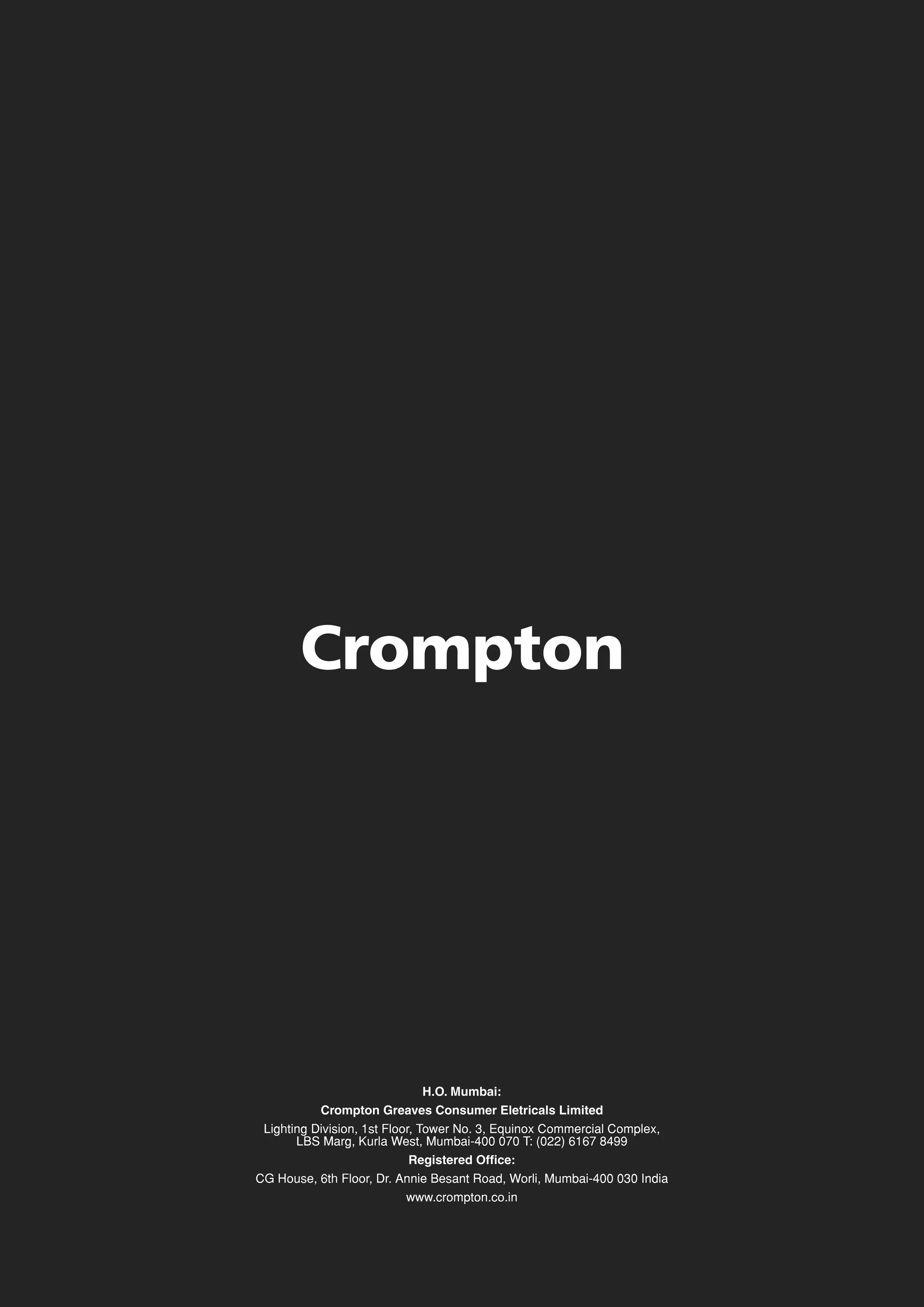 Catalogue of Crompton LED Street Light Range | PDF