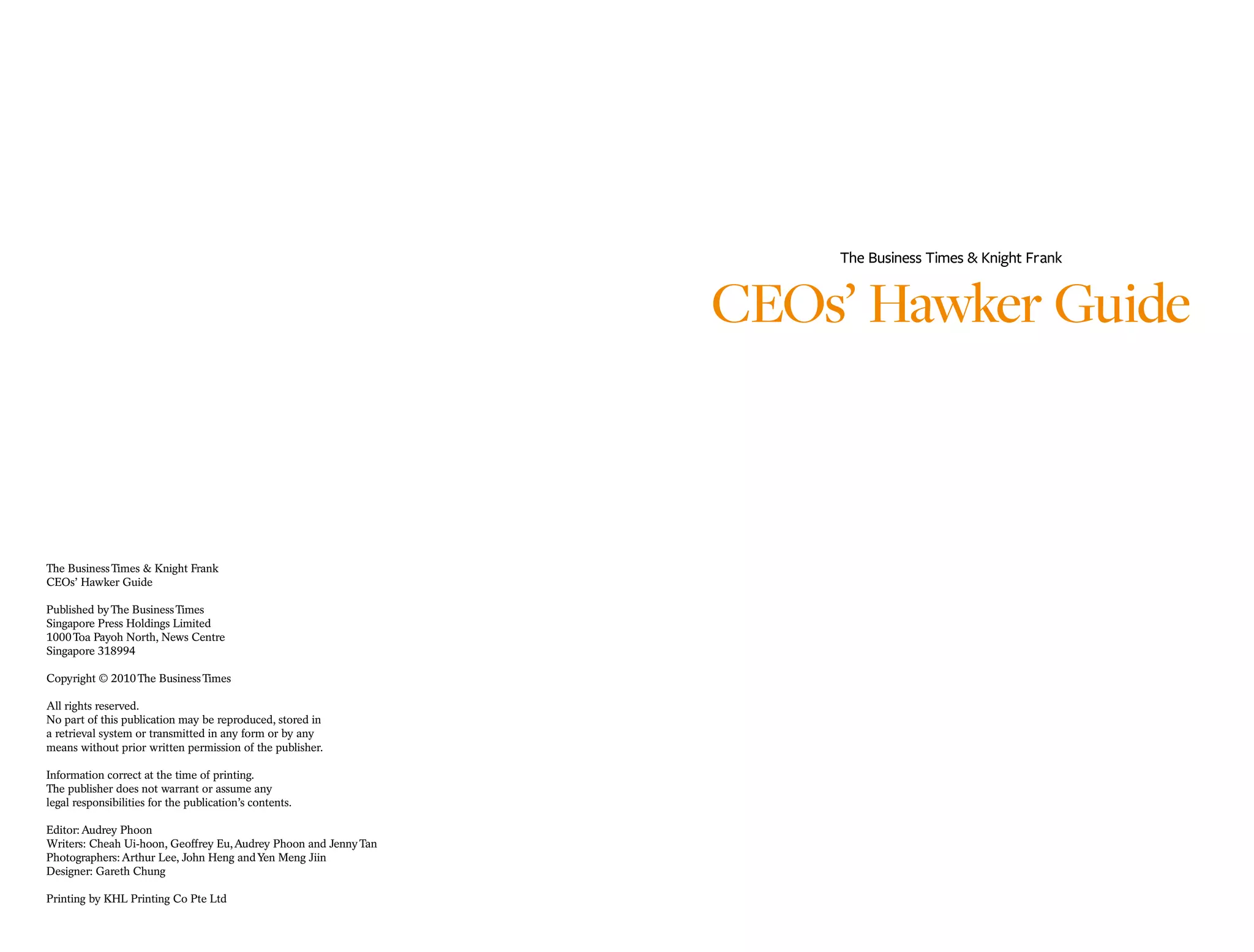 CEOs' Hawker Guide | PDF
