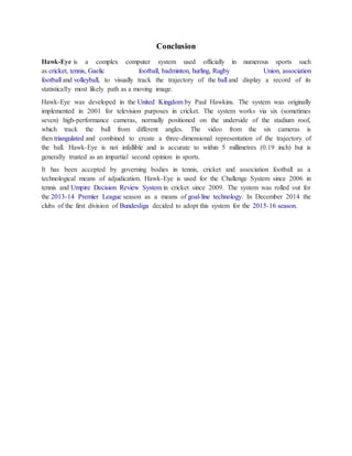 Hawkeye | DOCX | Cricket | Sports