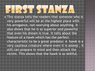 Hawk roosting by Ted Hughes | PPTX