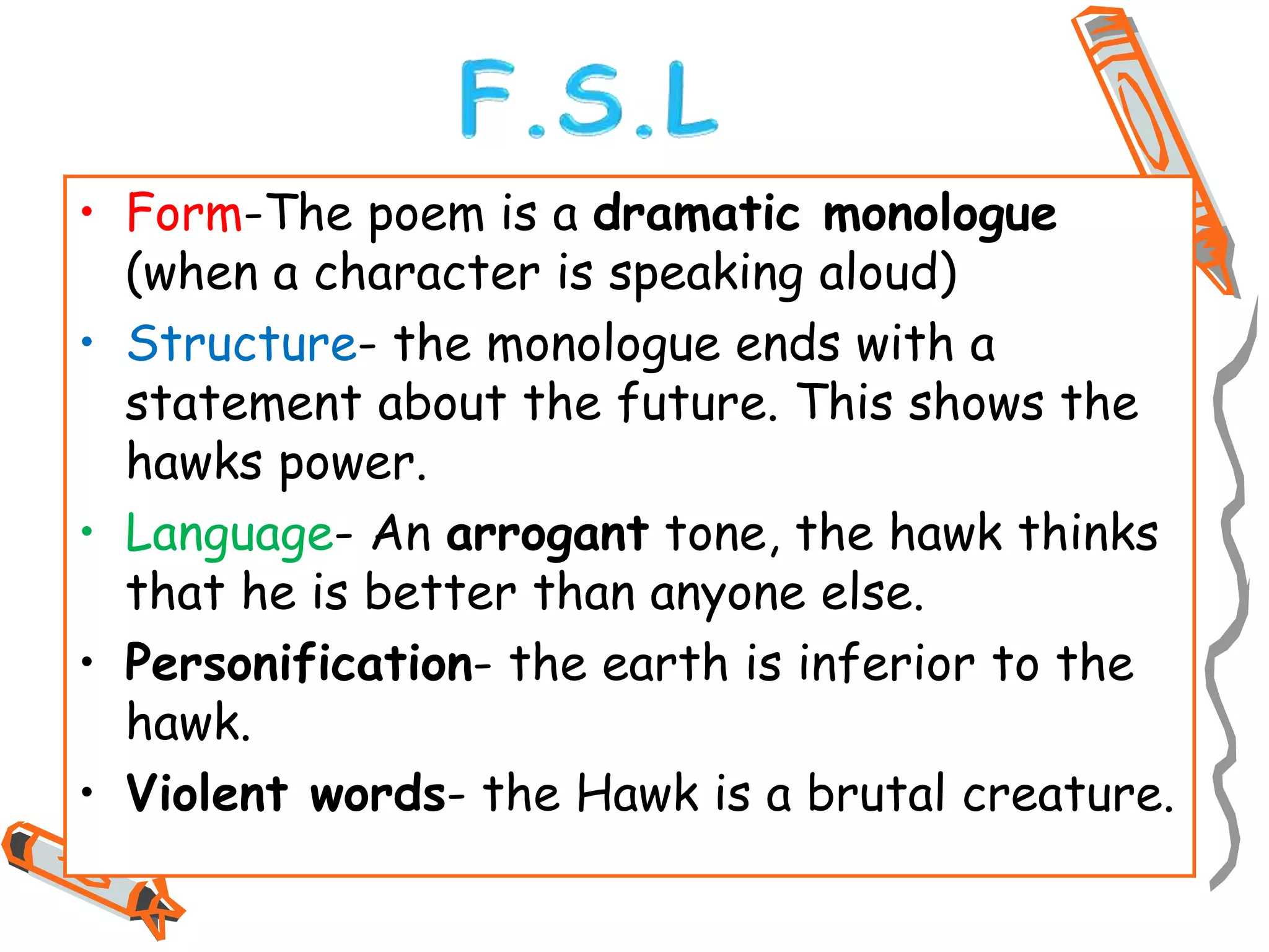 Hawk Roosting | PPTX