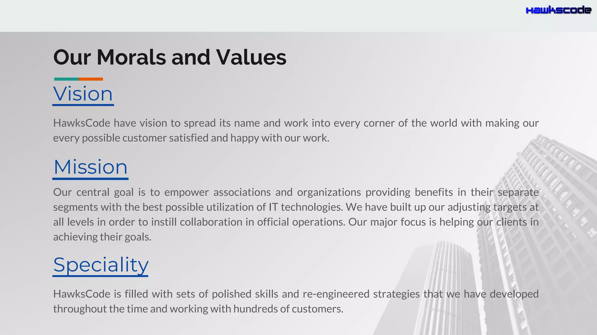 Hawks code corporate profile | PPT