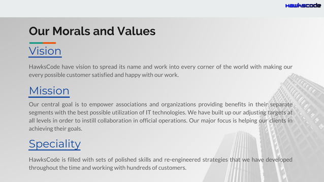 Hawks code corporate profile | PPT