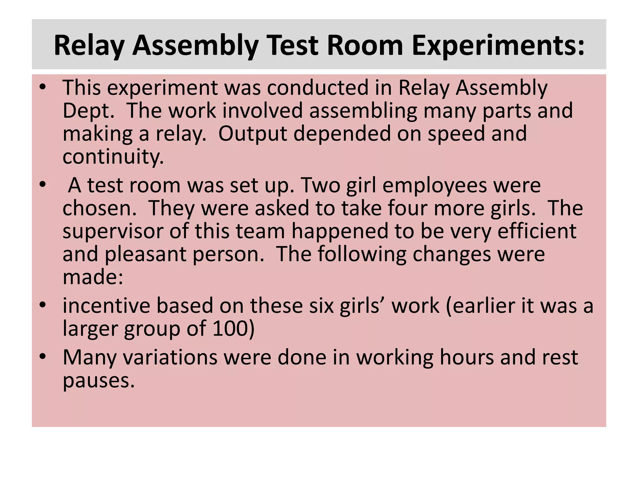 Hawthorne experiments | PPT