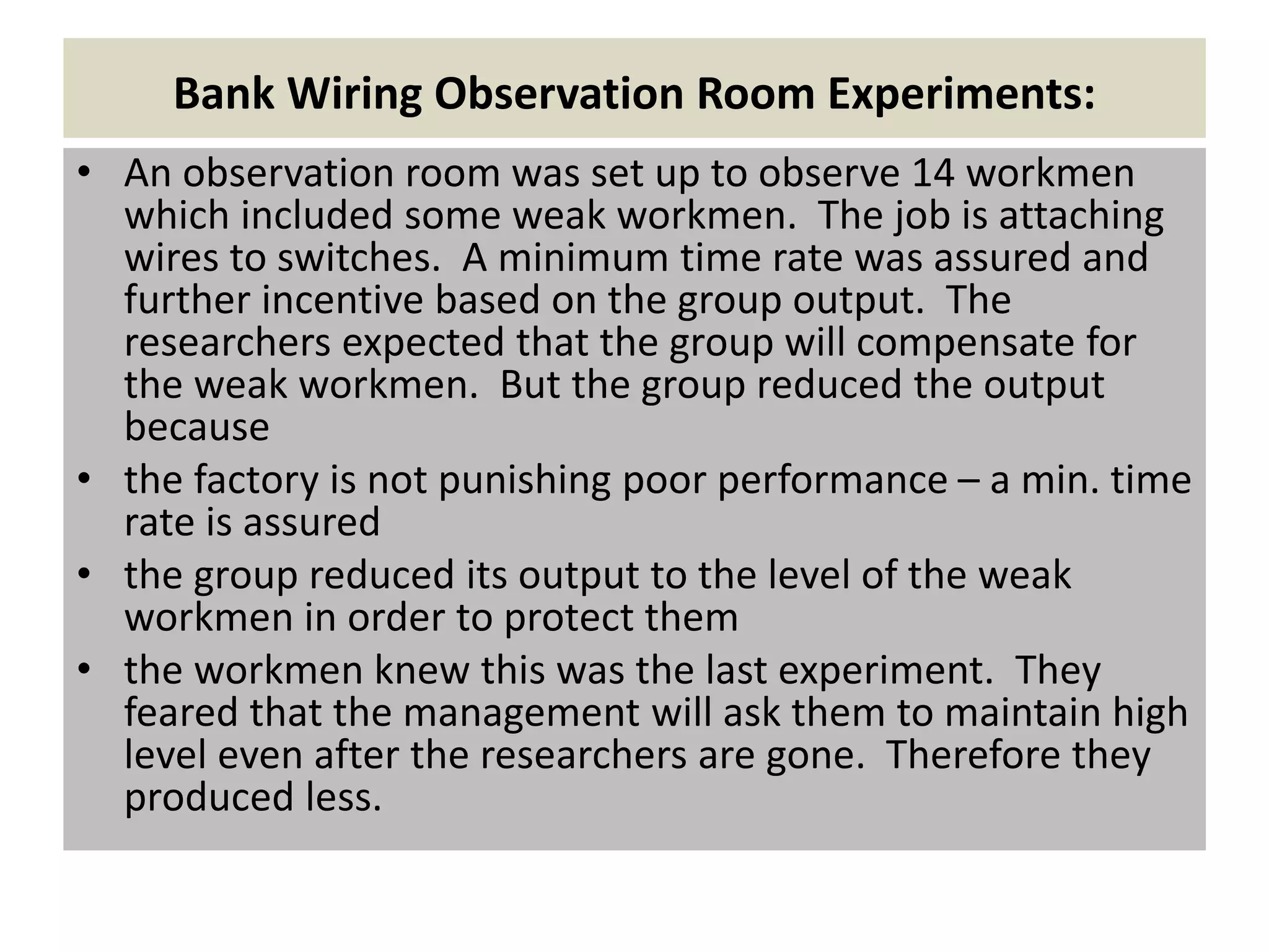 Hawthorne experiments | PPT
