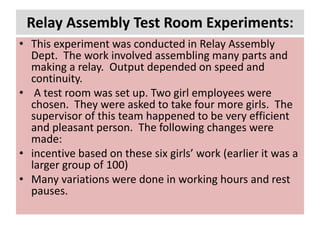 Hawthorne experiments | PPT