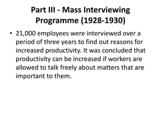 Hawthorne experiments | PPTX