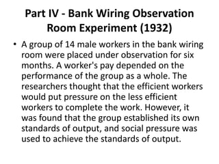 Hawthorne experiments | PPTX