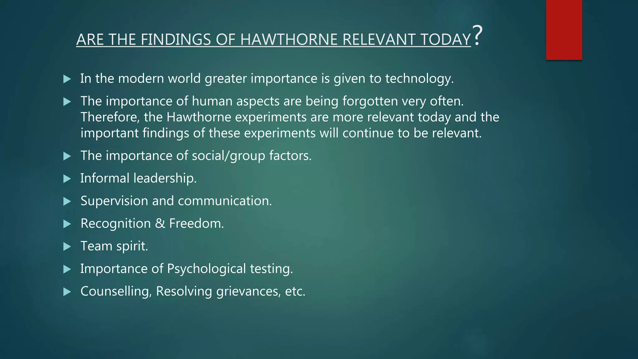 Hawthorne studies | PPT